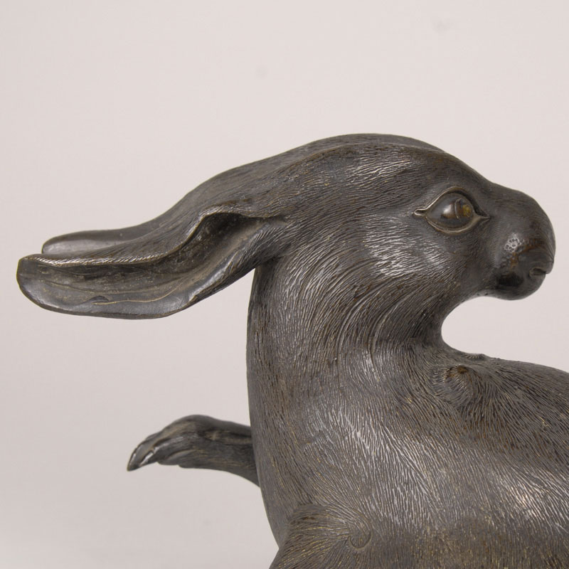 Japanese Meiji Bronze Rabbit